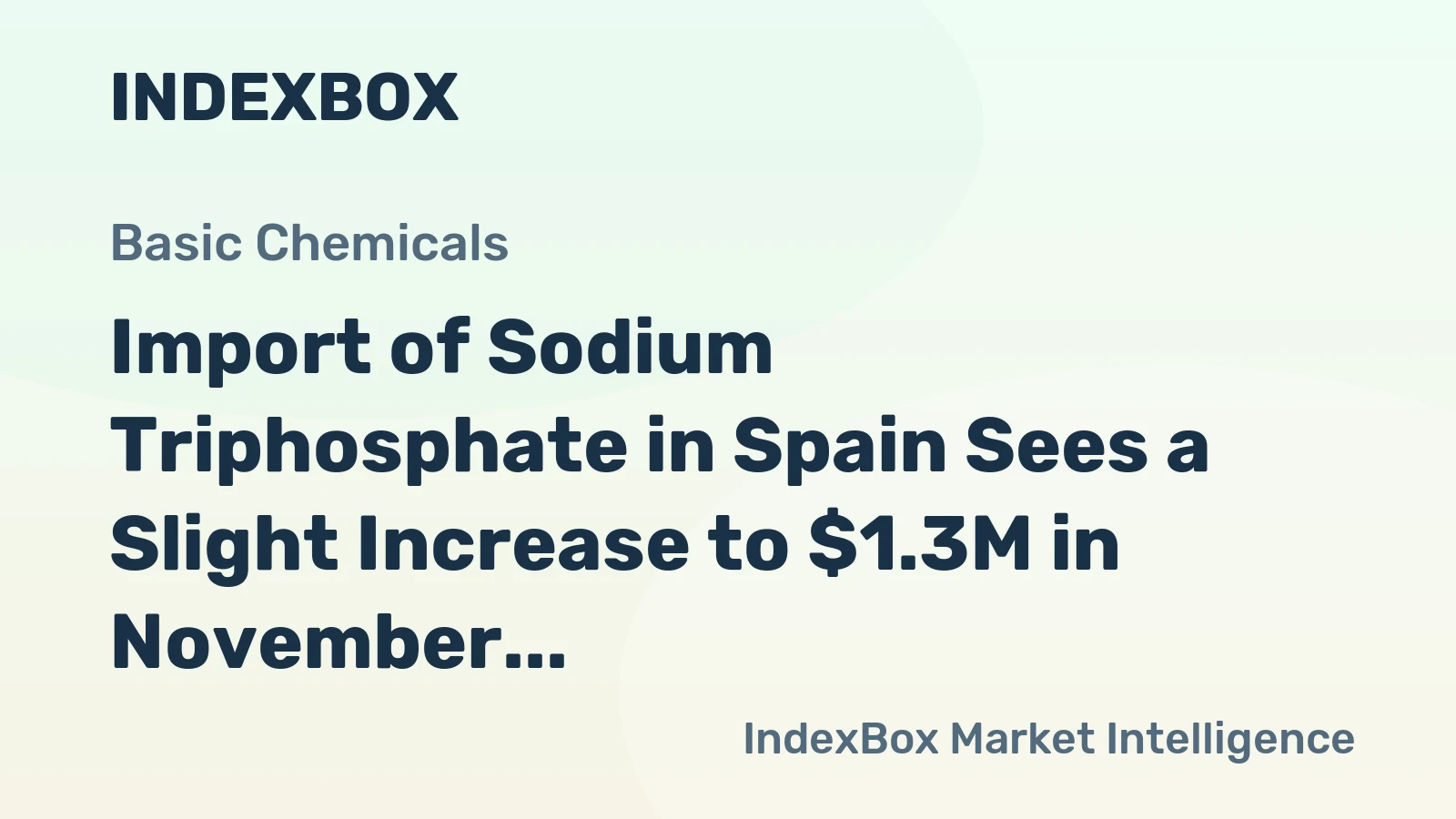 Import of Sodium Triphosphate in Spain Sees a Slight Increase to $1.3M in November 2023