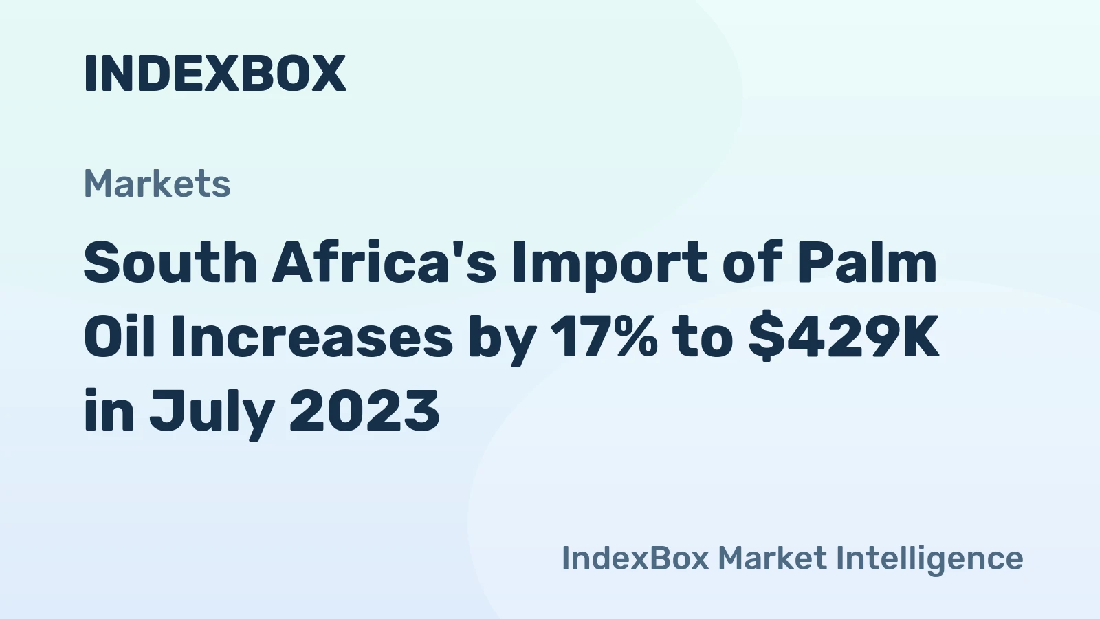 South Africa's Import of Palm Oil Increases by 17% to $429K in July 2023