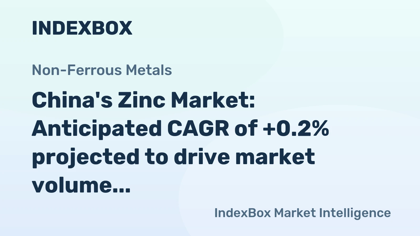 China's Zinc Market: Anticipated CAGR of +0.2% projected to drive market volume to 5.4M tons by 2035