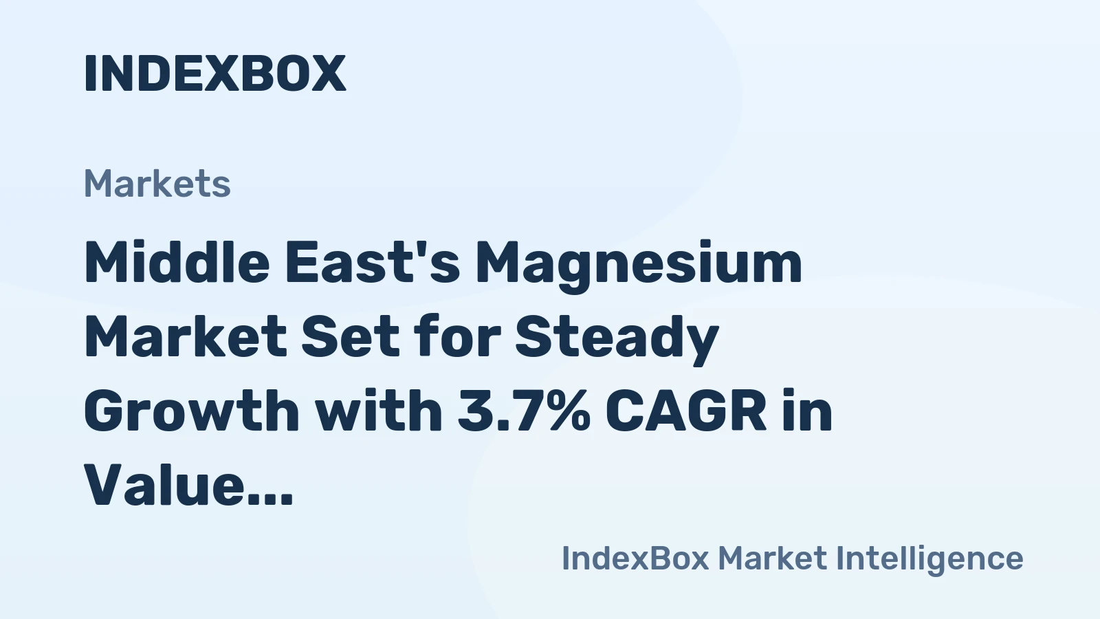 Middle East's Magnesium Market Set for Steady Growth with 3.7% CAGR in Value Through 2035