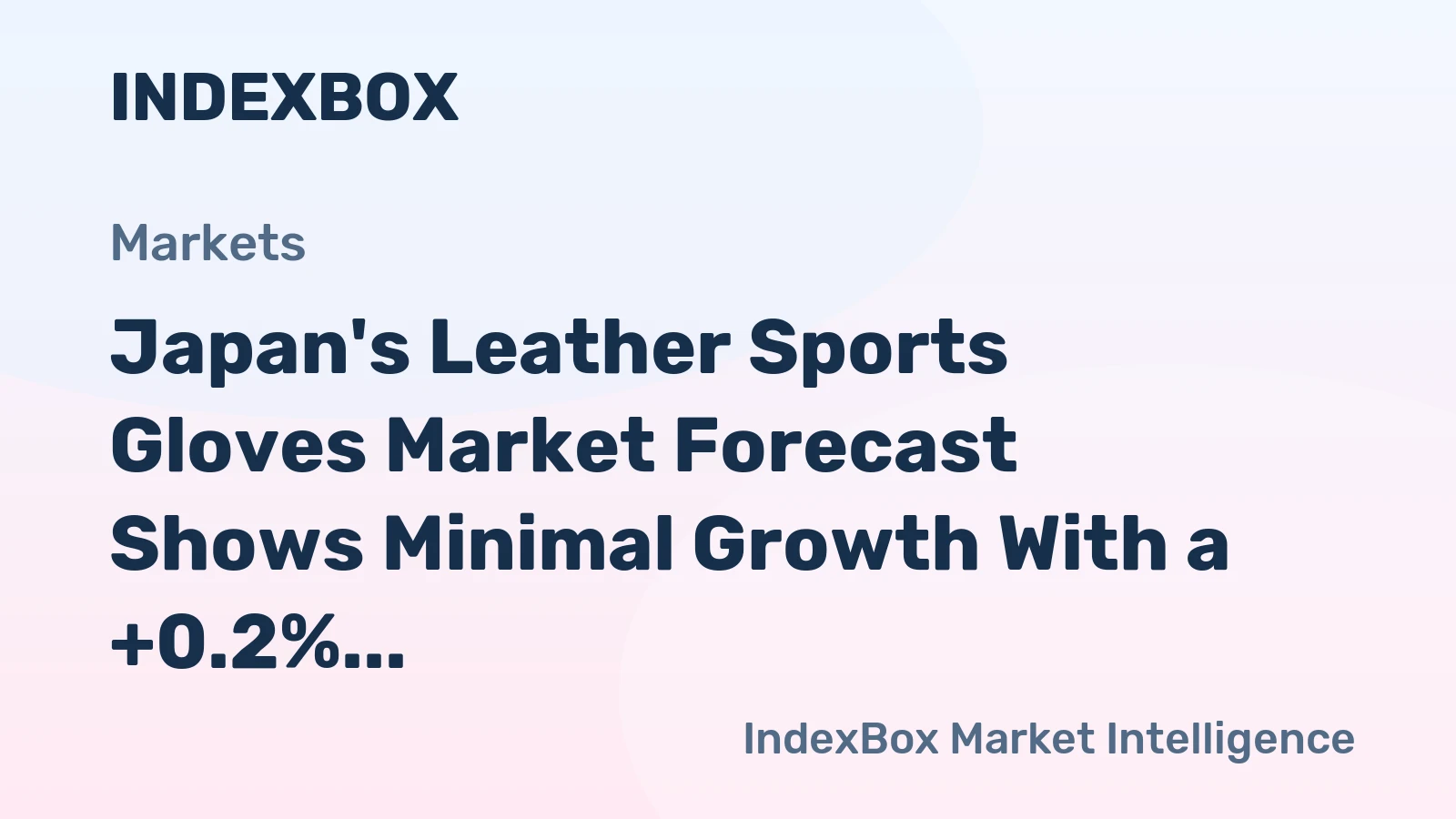 Japan's Leather Sports Gloves Market Forecast Shows Minimal Growth With a +0.2% Value CAGR