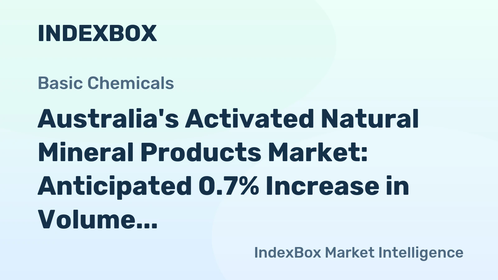 Australia's Activated Natural Mineral Products Market: Anticipated 0.7% Increase in Volume and Value by 2035
