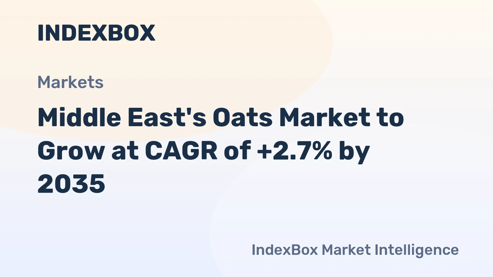 Middle East's Oats Market to Grow at CAGR of +2.7% by 2035