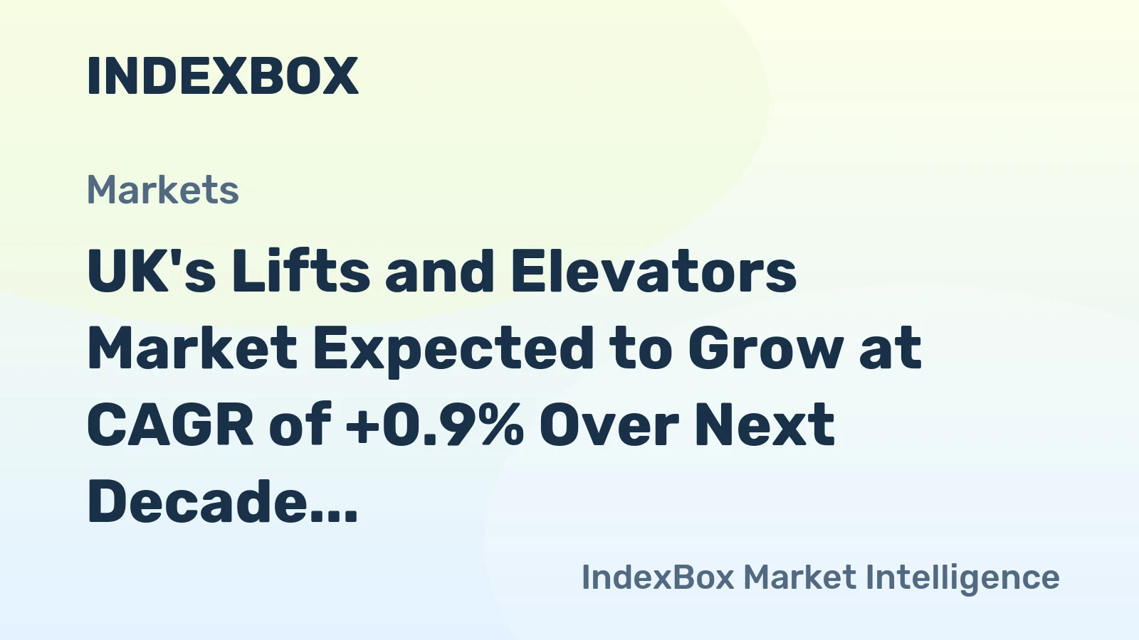 UK's Lifts and Elevators Market Expected to Grow at CAGR of +0.9% Over Next Decade