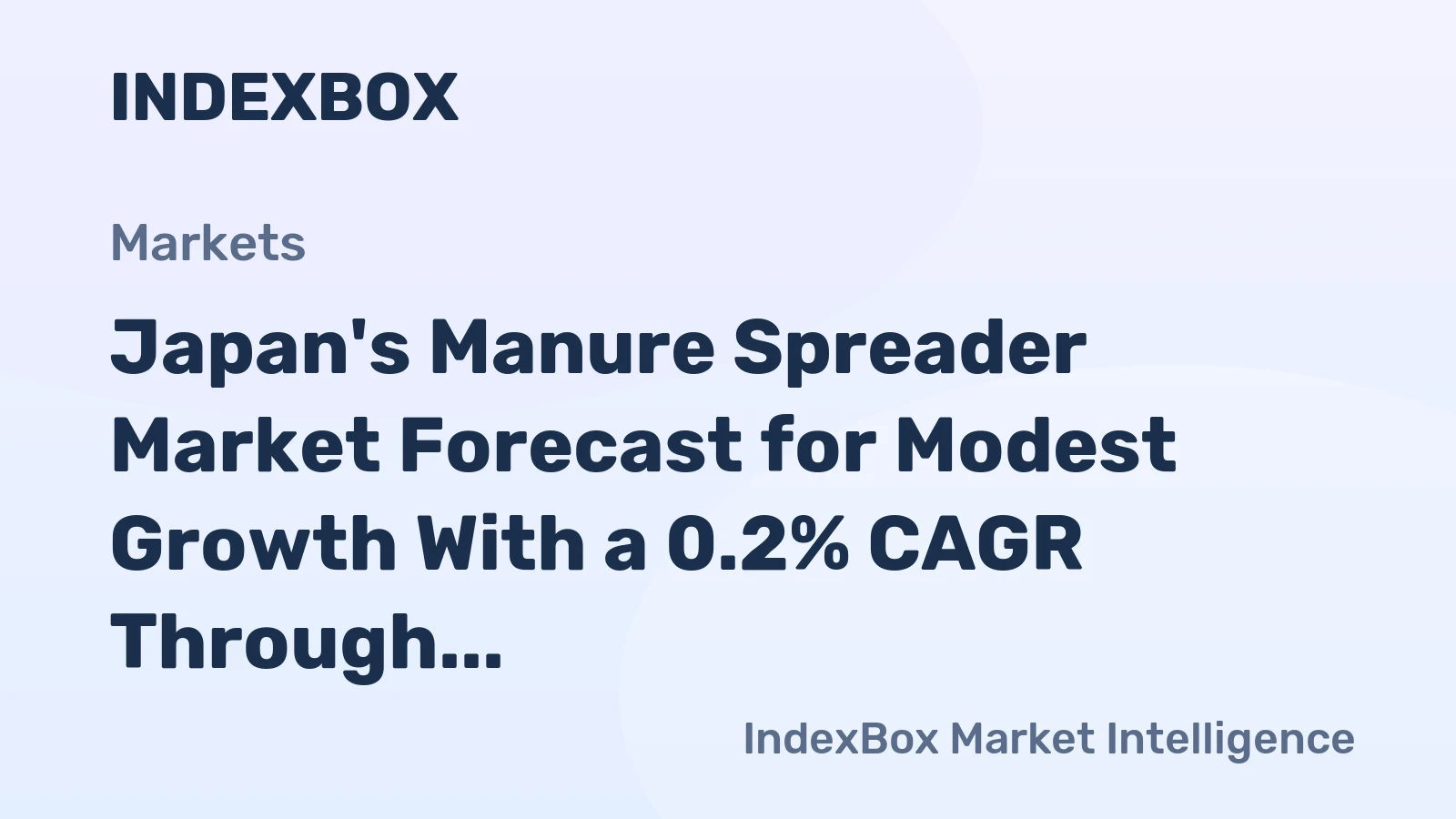 Japan's Manure Spreader Market Forecast for Modest Growth With a 0.2% CAGR Through 2035