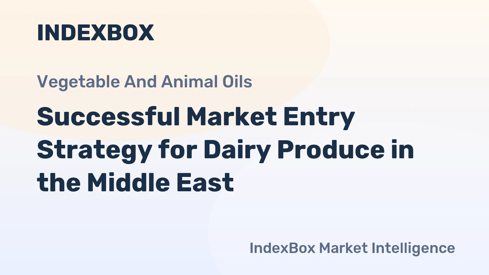 Successful Market Entry Strategy for Dairy Produce in the Middle East