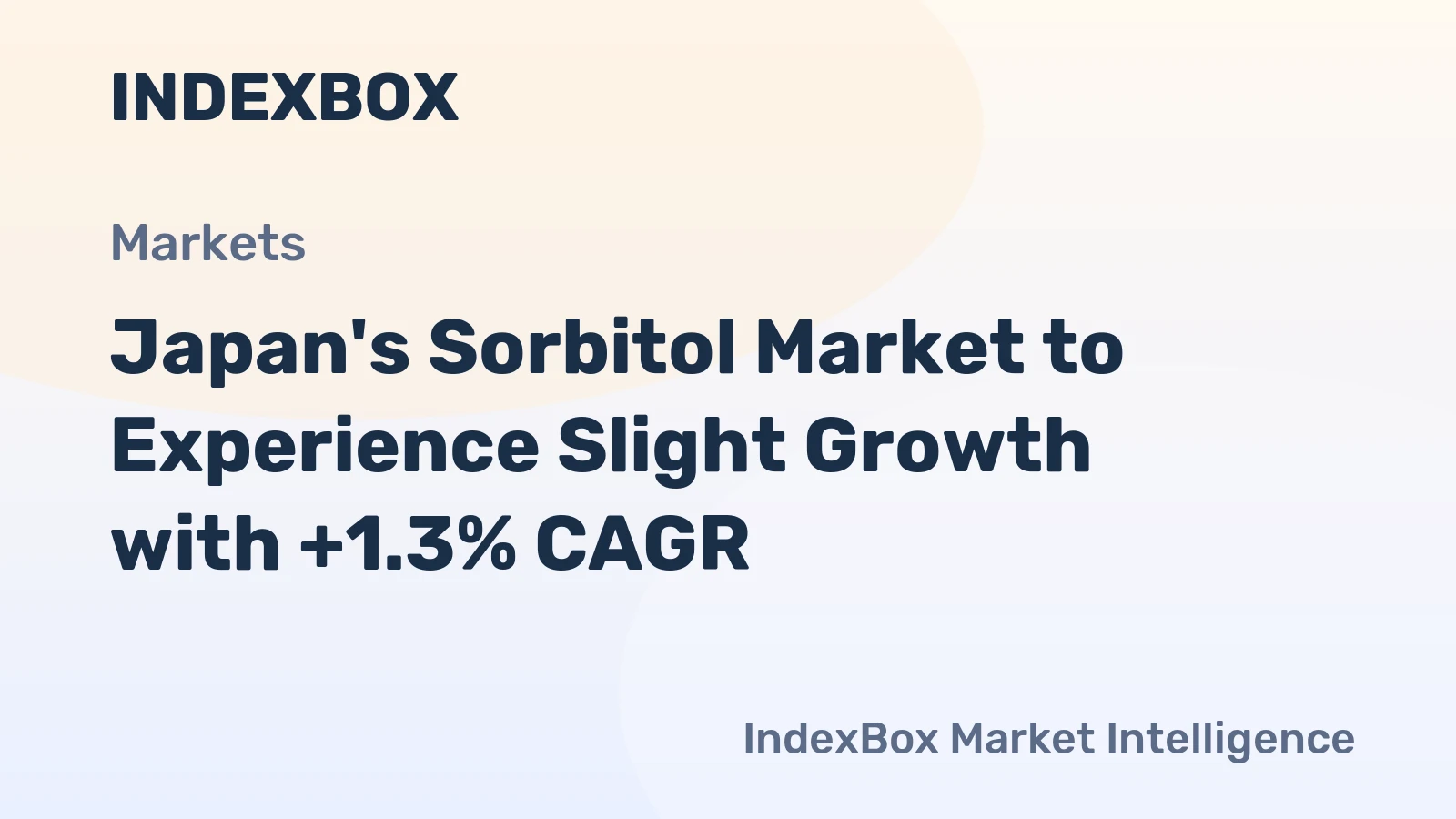 Japan's Sorbitol Market to Experience Slight Growth with +1.3% CAGR