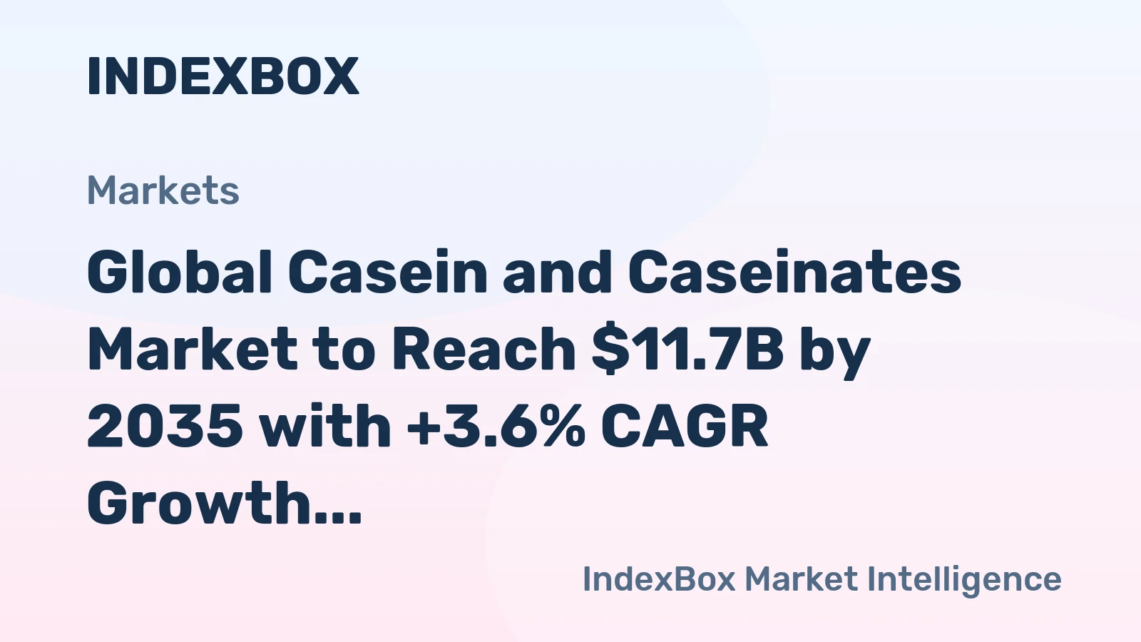 Global Casein and Caseinates Market to Reach $11.7B by 2035 with +3.6% CAGR Growth