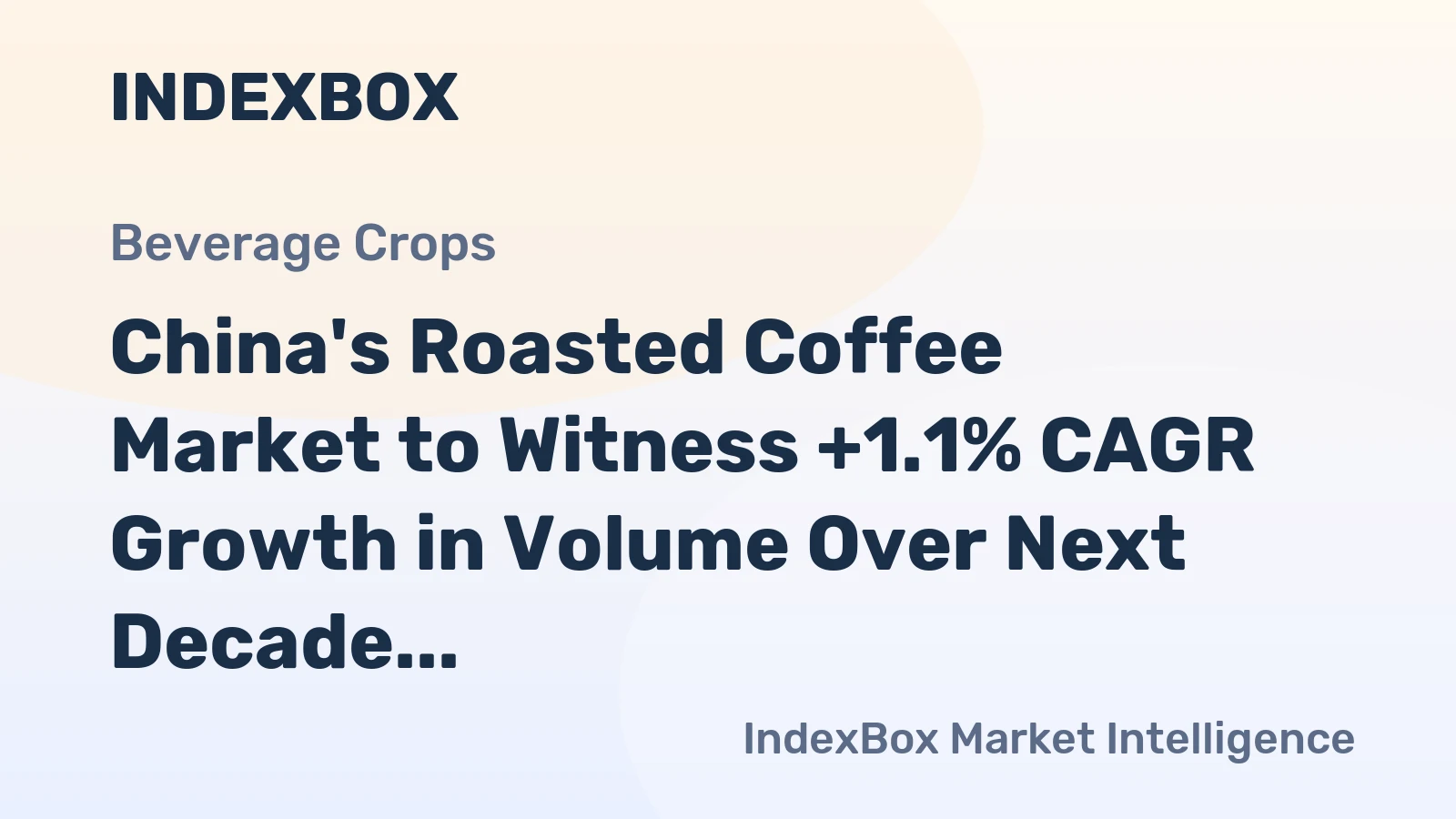 China's Roasted Coffee Market to Witness +1.1% CAGR Growth in Volume Over Next Decade, Reaching 3.9M Tons by 2035