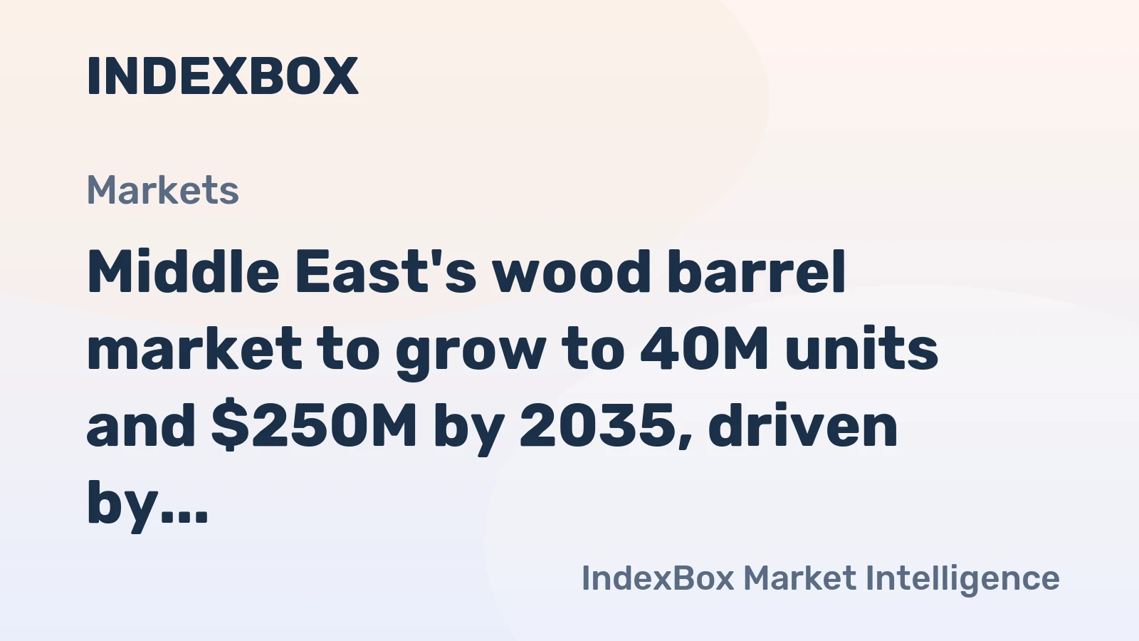 Middle East's wood barrel market to grow to 40M units and $250M by 2035, driven by increasing demand.