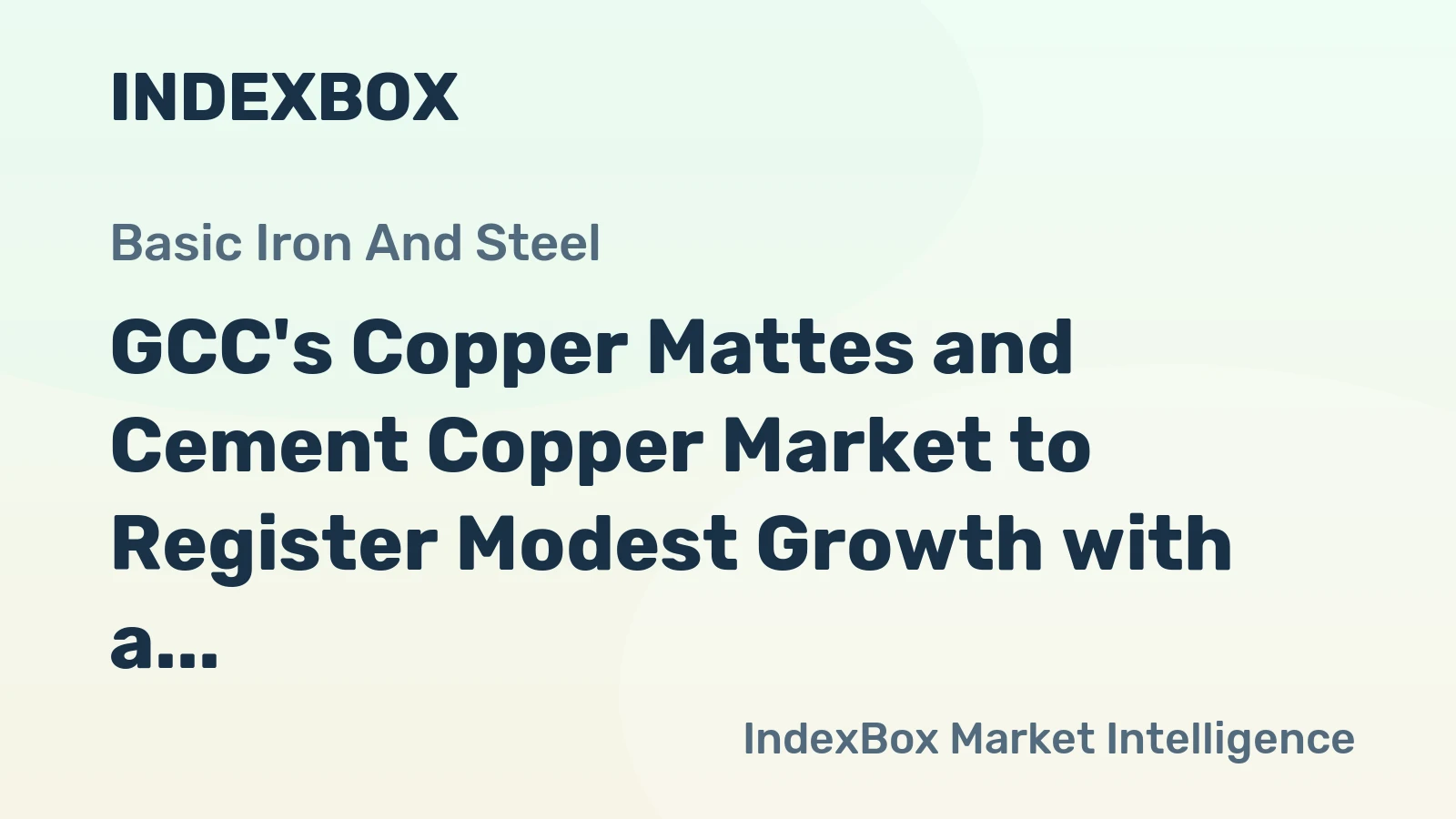 GCC's Copper Mattes and Cement Copper Market to Register Modest Growth with a +0.1% CAGR from 2024 to 2035