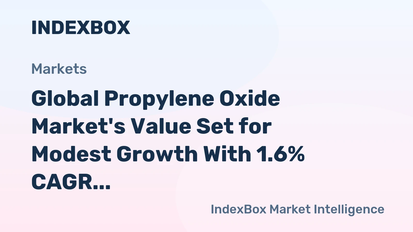 Global Propylene Oxide Market's Value Set for Modest Growth With 1.6% CAGR Through 2035