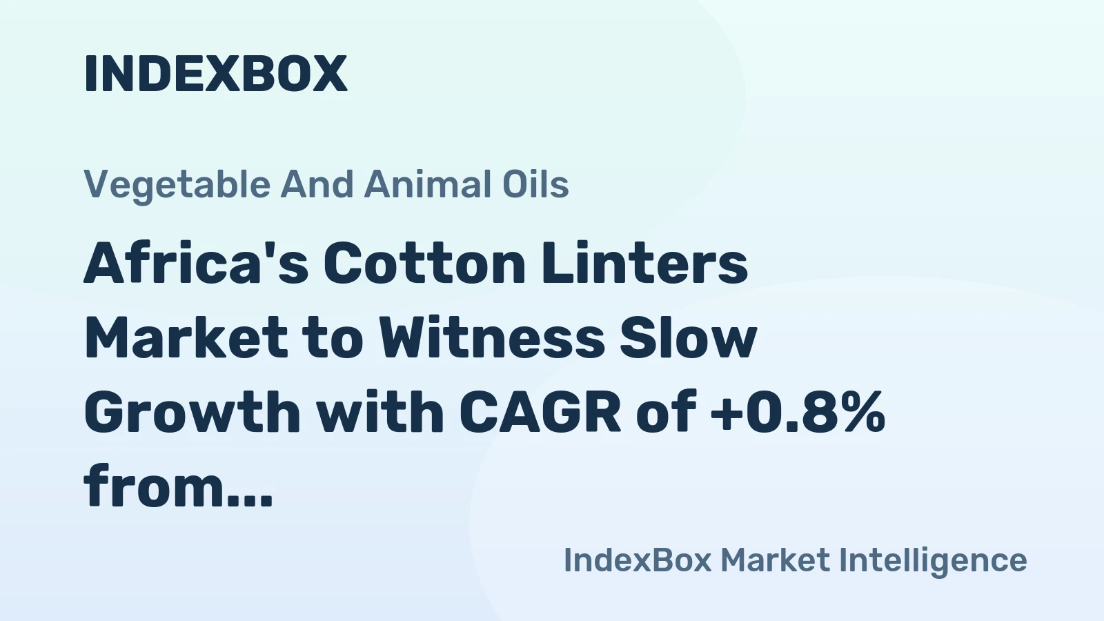 Africa's Cotton Linters Market to Witness Slow Growth with CAGR of +0.8% from 2024-2035