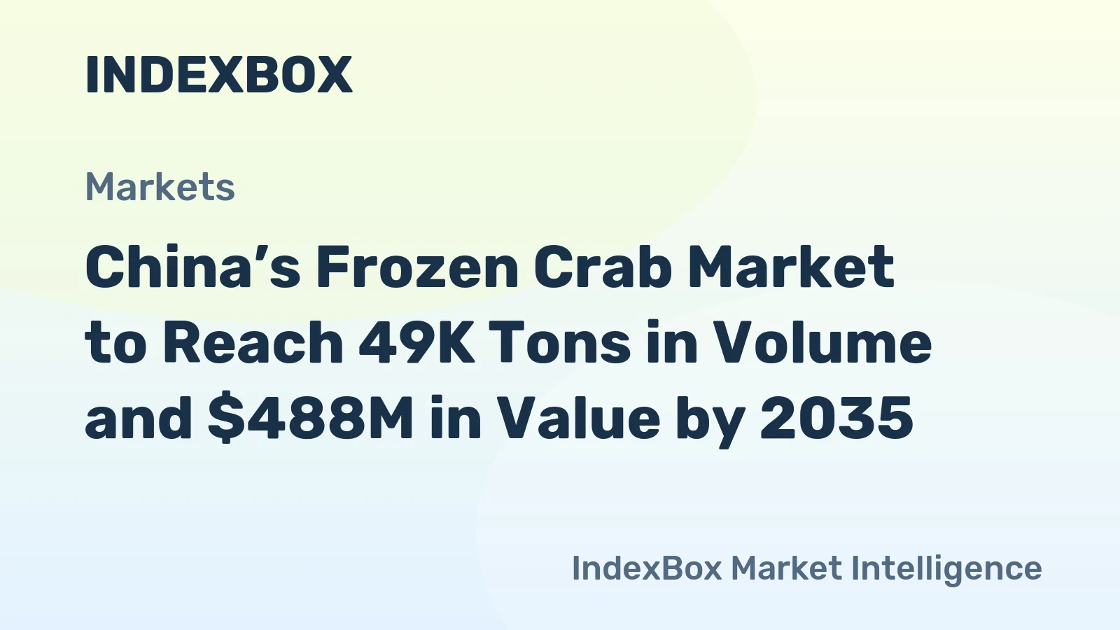 China’s Frozen Crab Market to Reach 49K Tons in Volume and $488M in Value by 2035