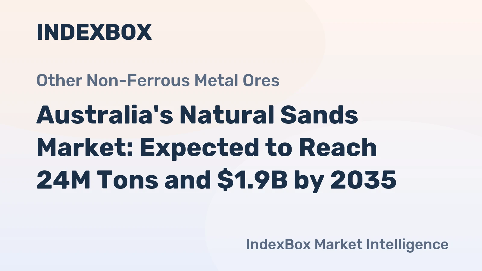 Australia's Natural Sands Market: Expected to Reach 24M Tons and $1.9B by 2035
