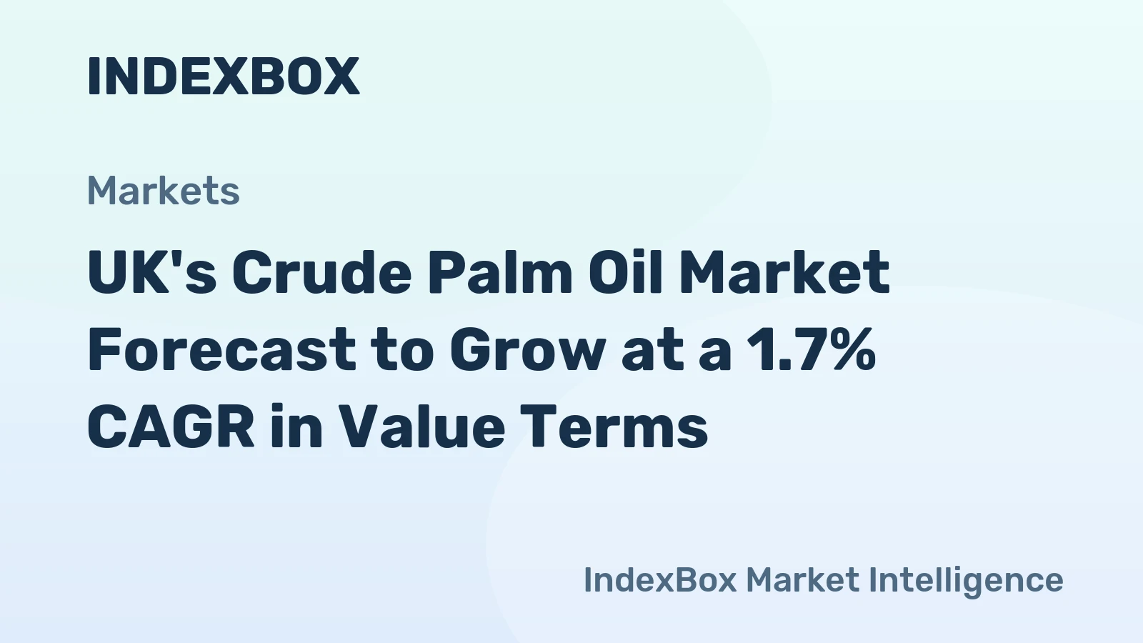 UK's Crude Palm Oil Market Forecast to Grow at a 1.7% CAGR in Value Terms