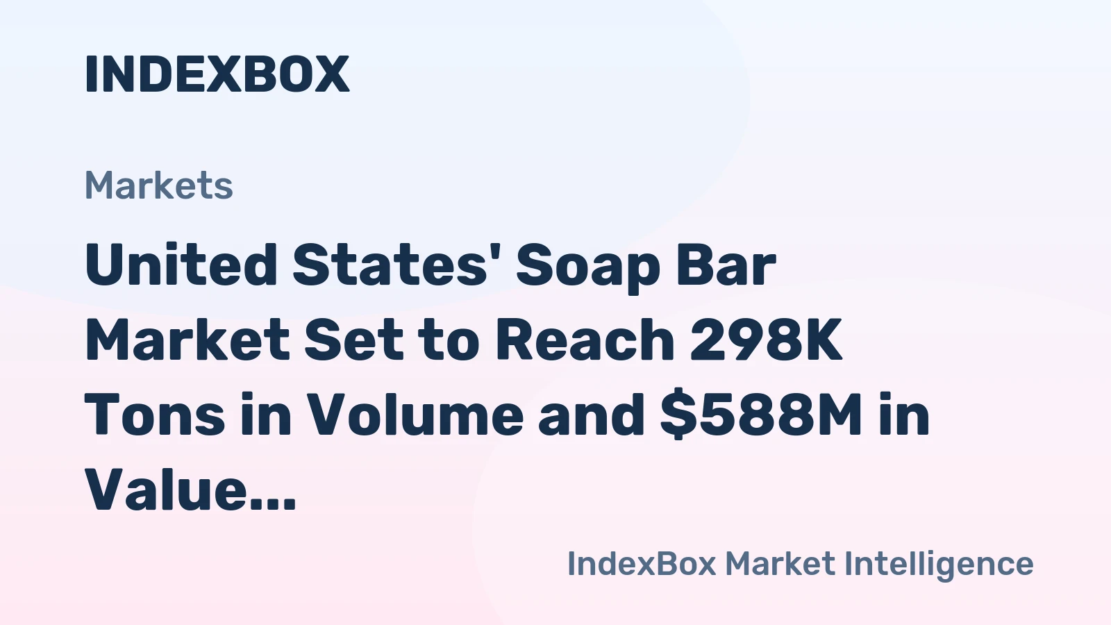 United States' Soap Bar Market Set to Reach 298K Tons in Volume and $588M in Value by 2035