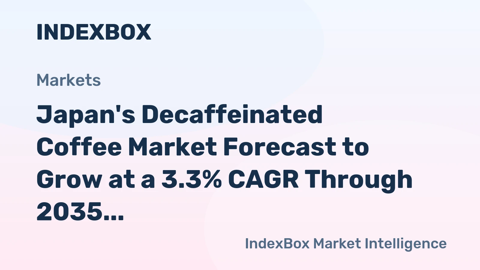 Japan's Decaffeinated Coffee Market Forecast to Grow at a 3.3% CAGR Through 2035