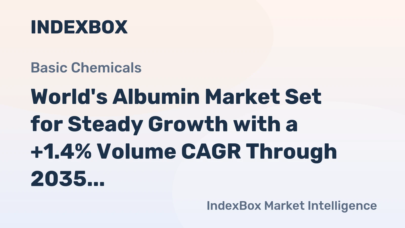 World's Albumin Market Set for Steady Growth with a +1.4% Volume CAGR Through 2035