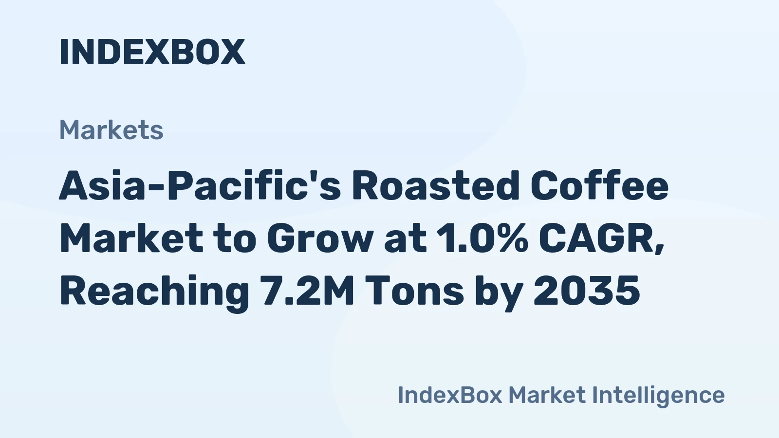 Asia-Pacific's Roasted Coffee Market to Grow at 1.0% CAGR, Reaching 7.2M Tons by 2035