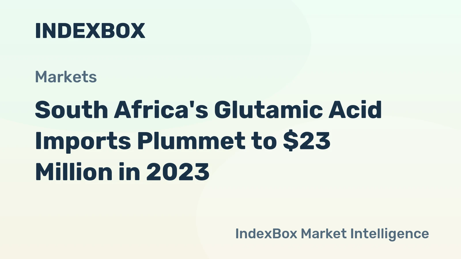 South Africa's Glutamic Acid Imports Plummet to $23 Million in 2023