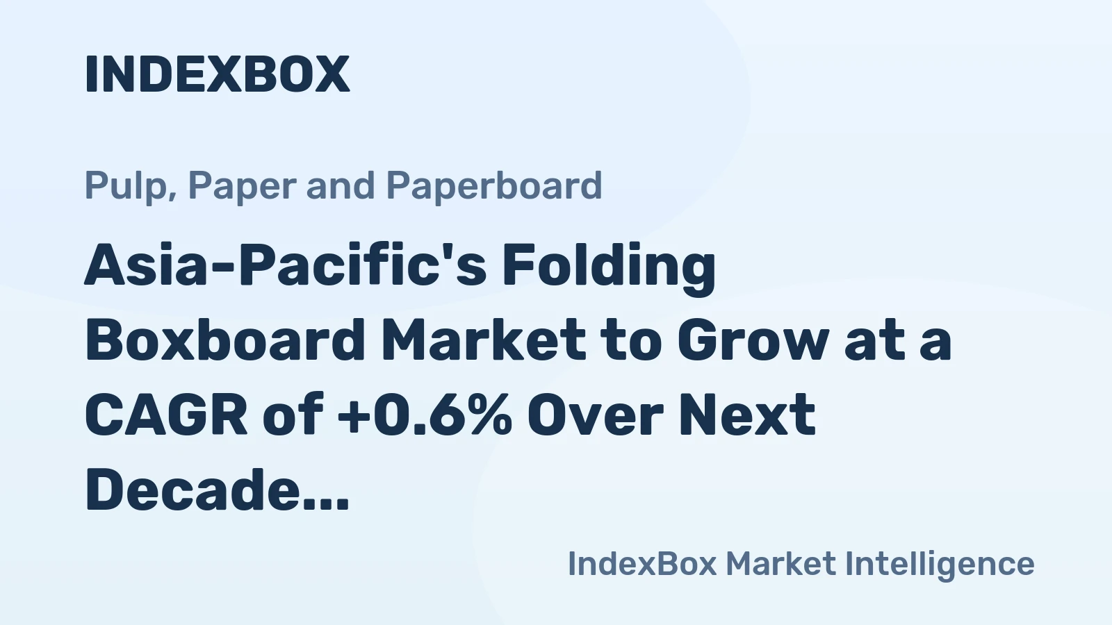 Asia-Pacific's Folding Boxboard Market to Grow at a CAGR of +0.6% Over Next Decade