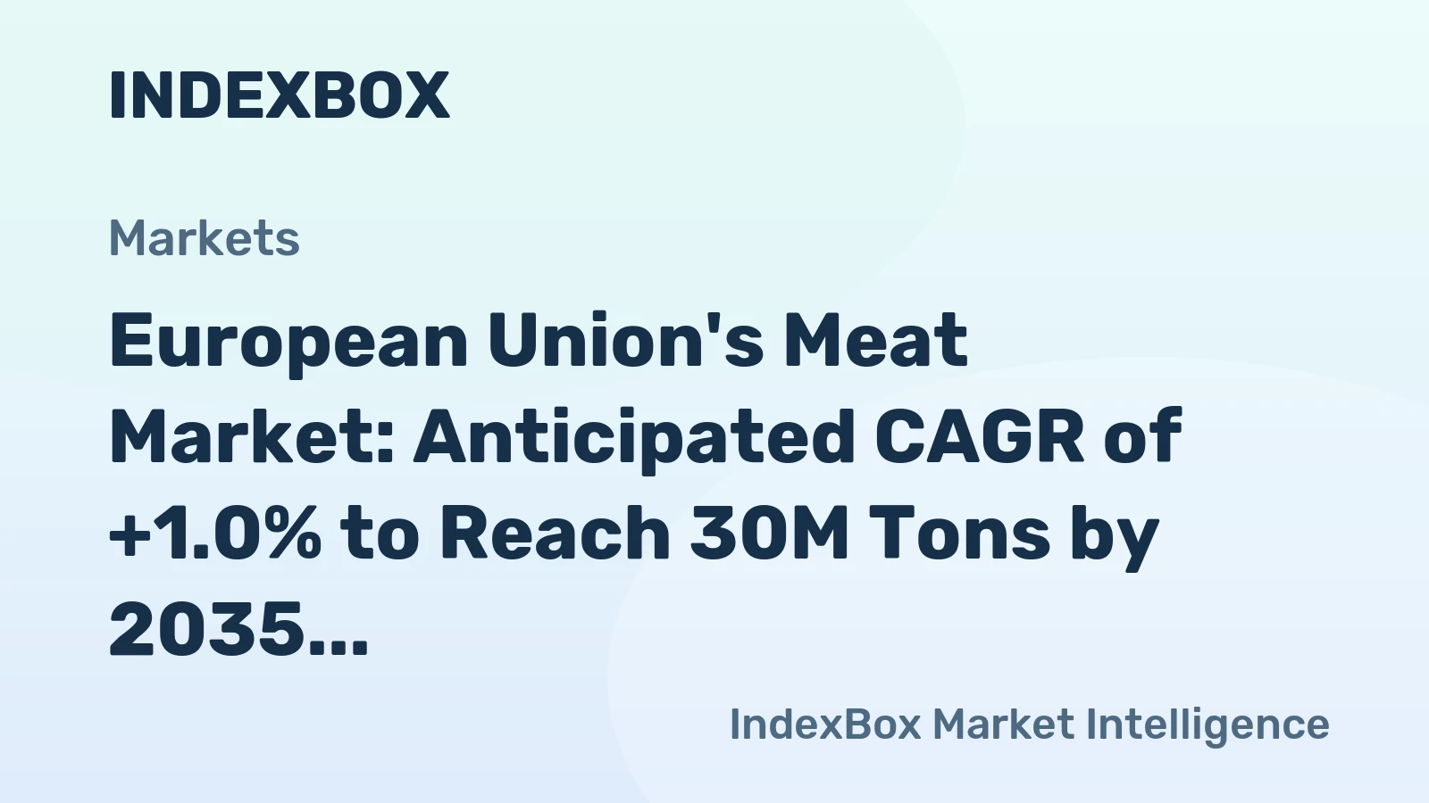 European Union's Meat Market: Anticipated CAGR of +1.0% to Reach 30M Tons by 2035