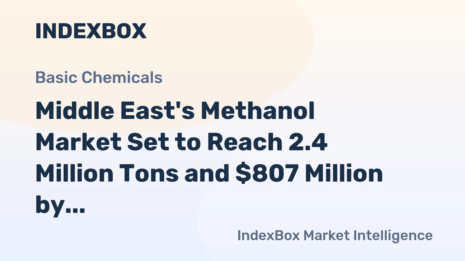 Middle East's Methanol Market Set to Reach 2.4 Million Tons and $807 Million by 2035