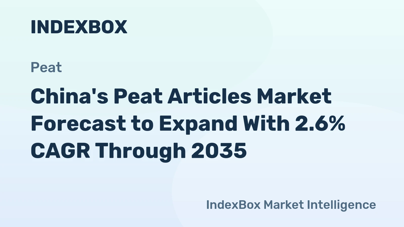China's Peat Articles Market Forecast to Expand With 2.6% CAGR Through 2035