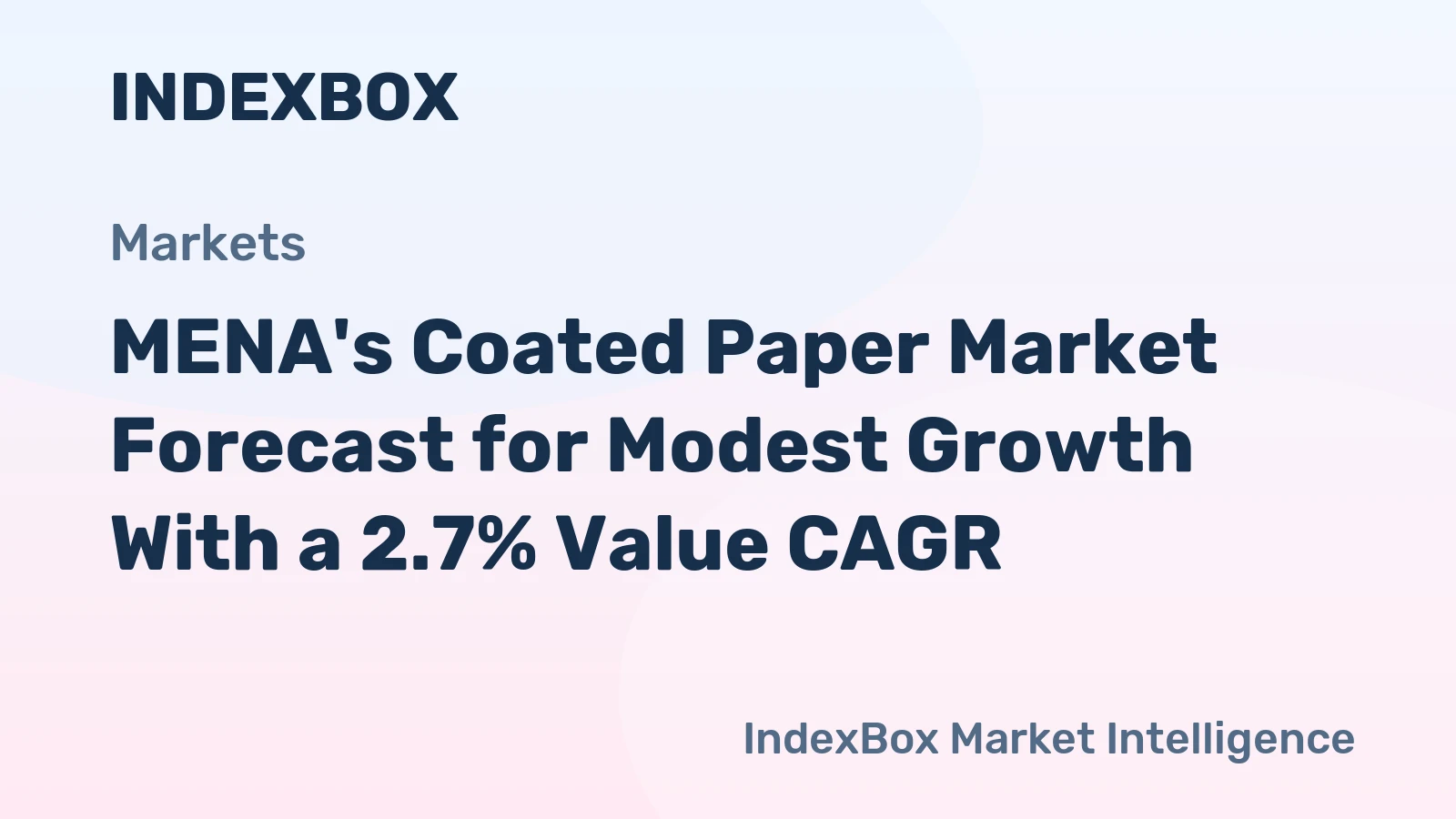 MENA's Coated Paper Market Forecast for Modest Growth With a 2.7% Value CAGR
