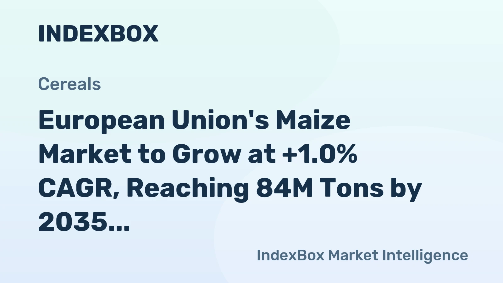 European Union's Maize Market to Grow at +1.0% CAGR, Reaching 84M Tons by 2035