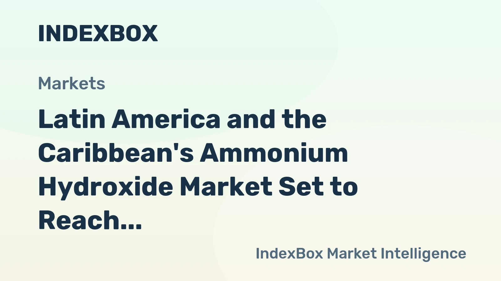 Latin America and the Caribbean's Ammonium Hydroxide Market Set to Reach 1.2M Tons by 2035, Valued at $1.3B