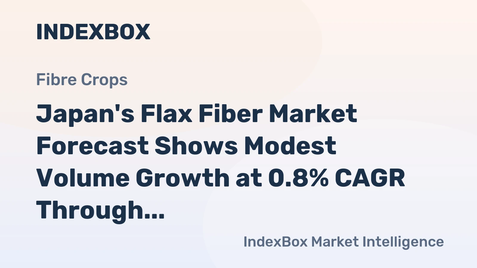 Japan's Flax Fiber Market Forecast Shows Modest Volume Growth at 0.8% CAGR Through 2035