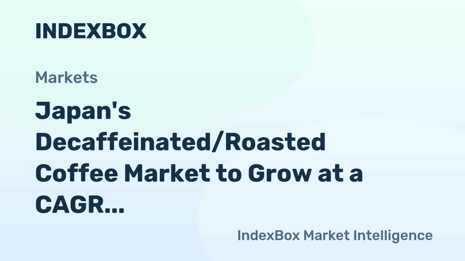 Japan's Decaffeinated/Roasted Coffee Market to Grow at a CAGR of +2.1% over the Next Decade