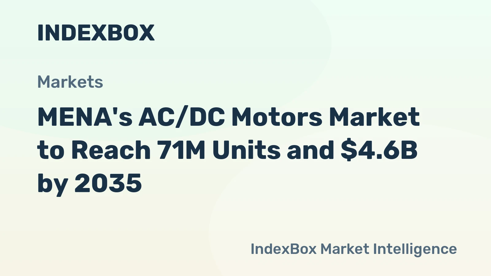 MENA's AC/DC Motors Market to Reach 71M Units and $4.6B by 2035
