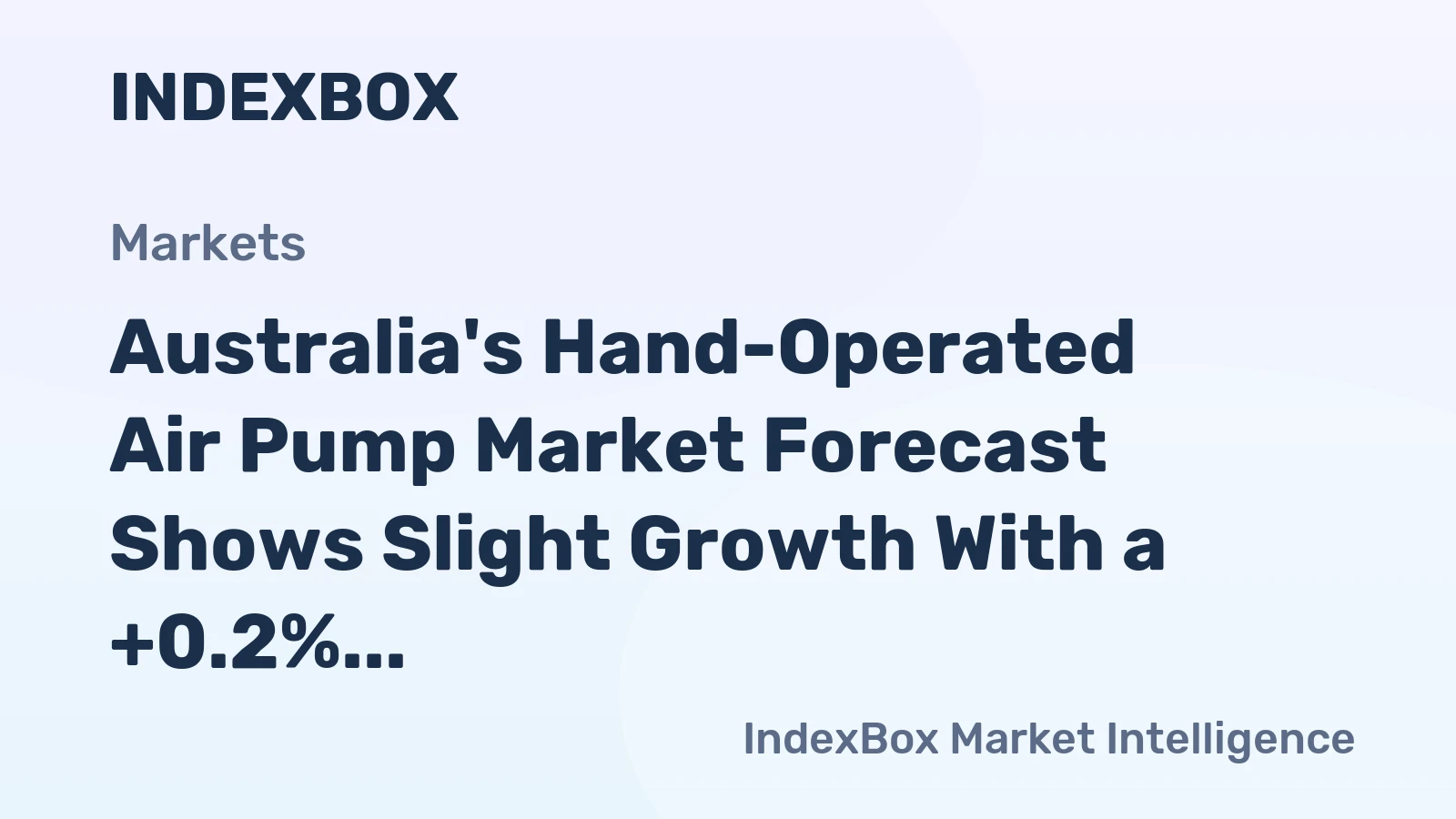 Australia's Hand-Operated Air Pump Market Forecast Shows Slight Growth With a +0.2% Volume CAGR