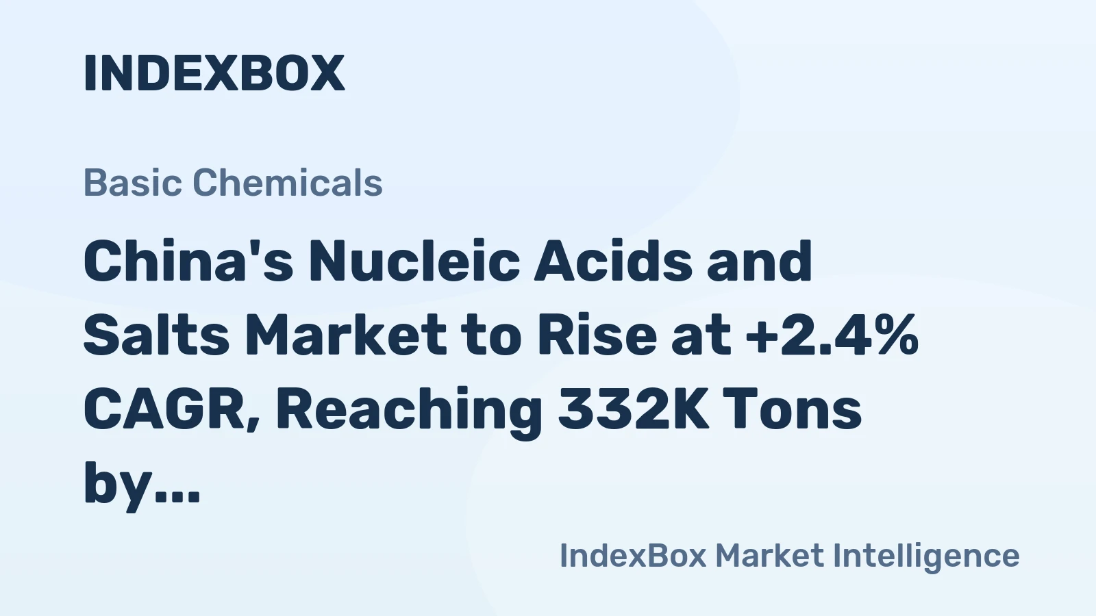 China's Nucleic Acids and Salts Market to Rise at +2.4% CAGR, Reaching 332K Tons by 2035