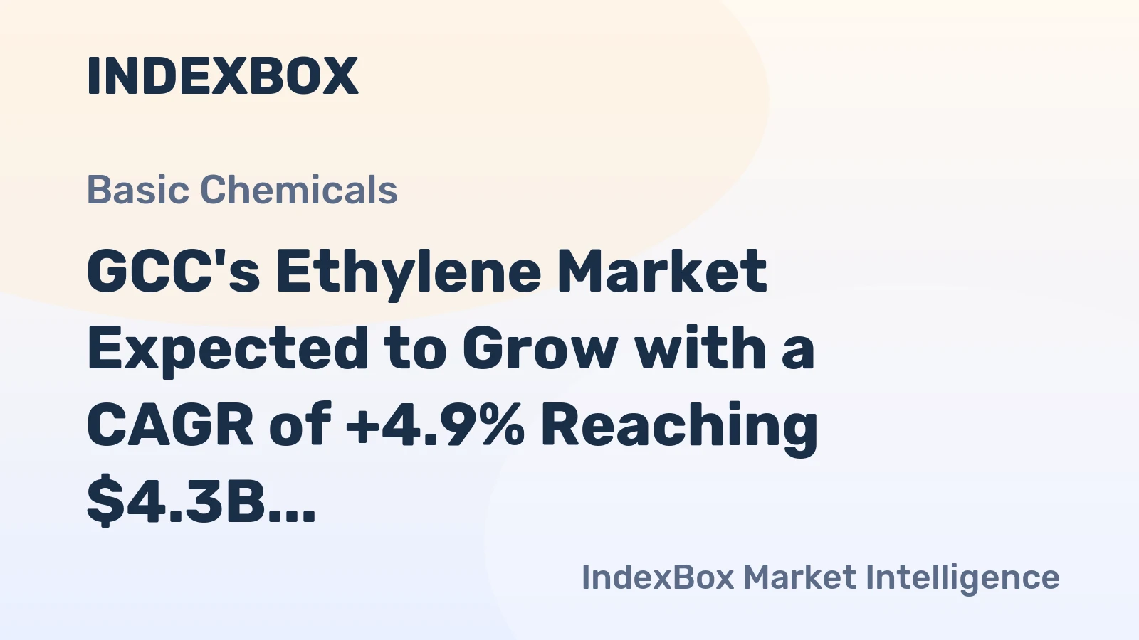GCC's Ethylene Market Expected to Grow with a CAGR of +4.9% Reaching $4.3B by 2035