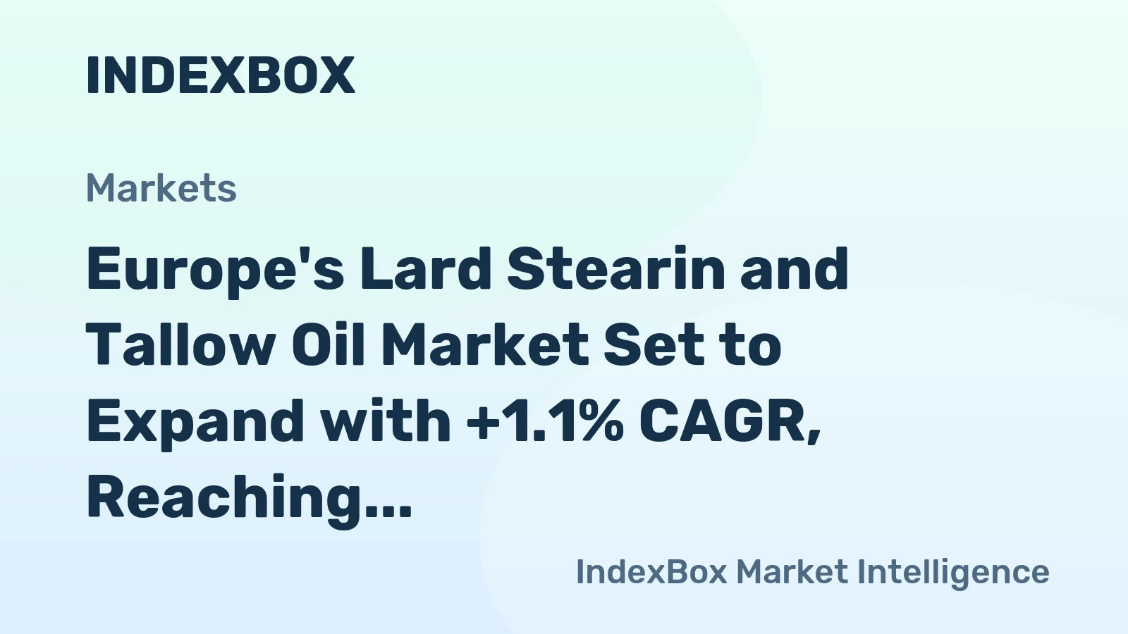 Europe's Lard Stearin and Tallow Oil Market Set to Expand with +1.1% CAGR, Reaching 106K Tons by 2035