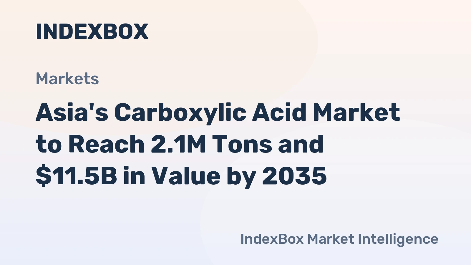 Asia's Carboxylic Acid Market to Reach 2.1M Tons and $11.5B in Value by 2035