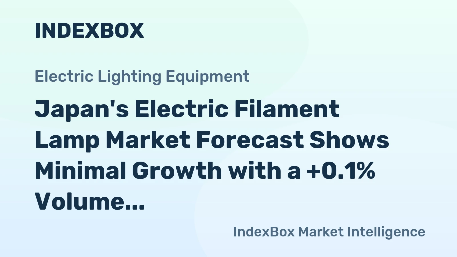 Japan's Electric Filament Lamp Market Forecast Shows Minimal Growth with a +0.1% Volume CAGR Through 2035