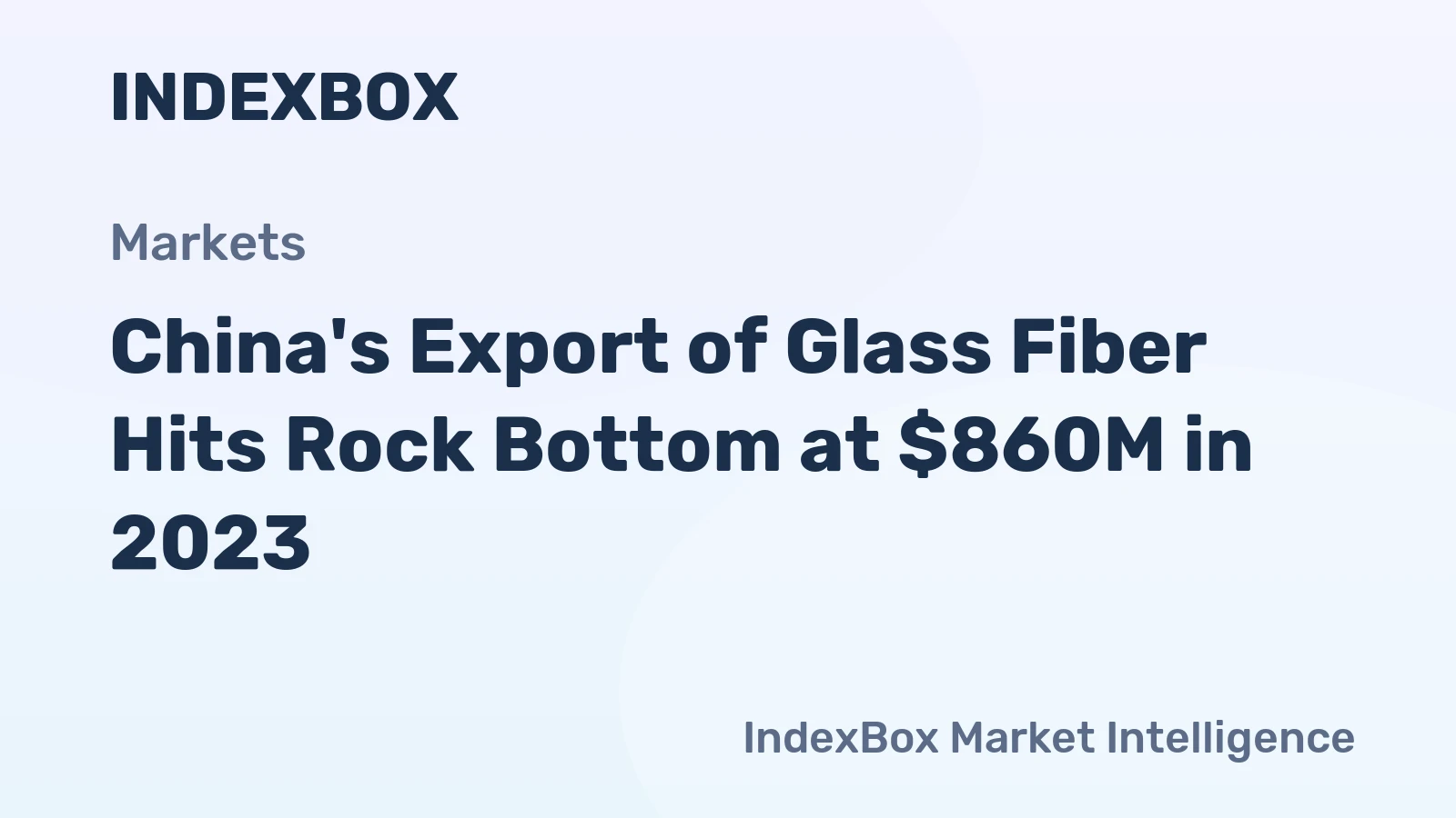 China's Export of Glass Fiber Hits Rock Bottom at $860M in 2023