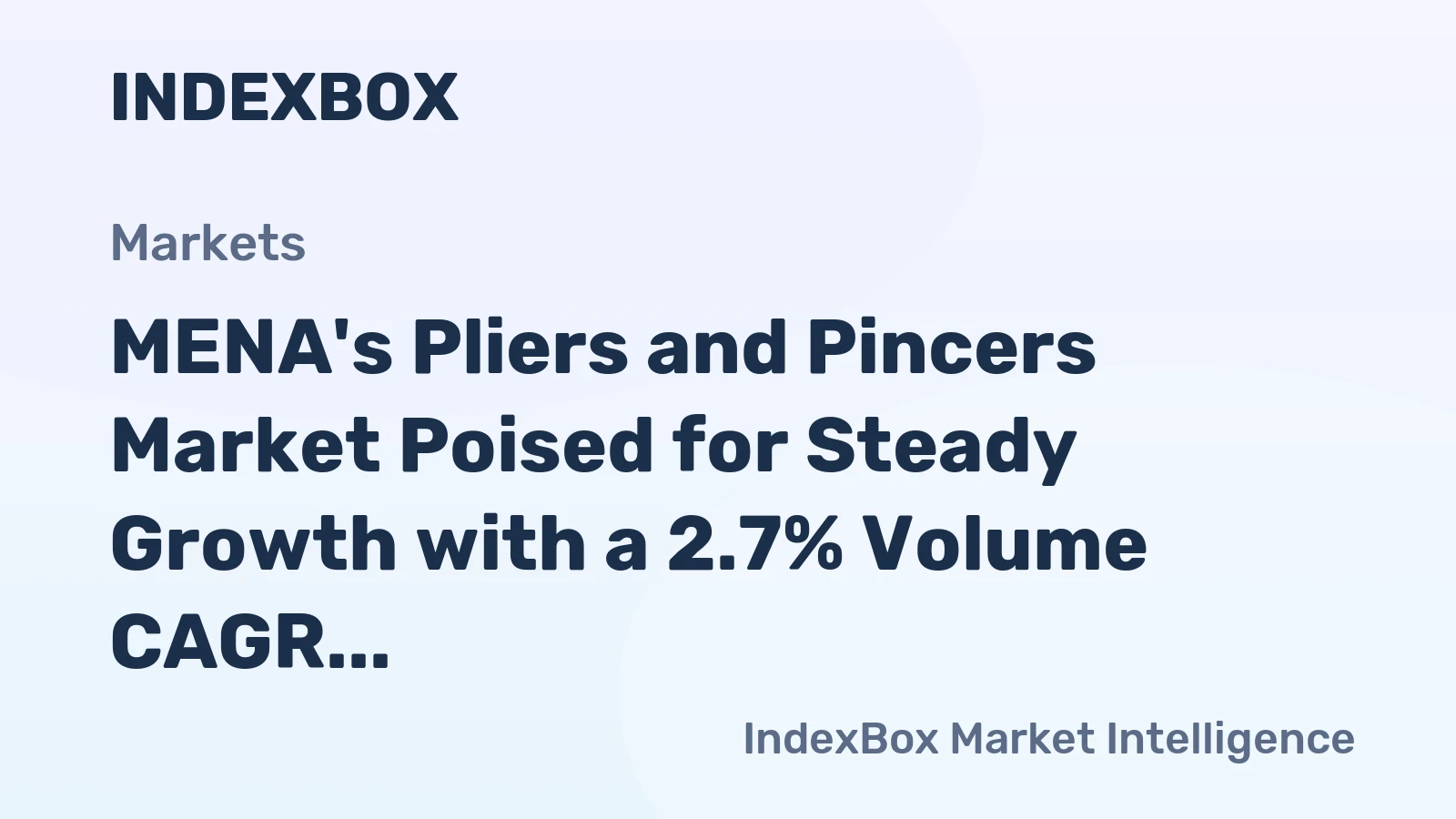 MENA's Pliers and Pincers Market Poised for Steady Growth with a 2.7% Volume CAGR