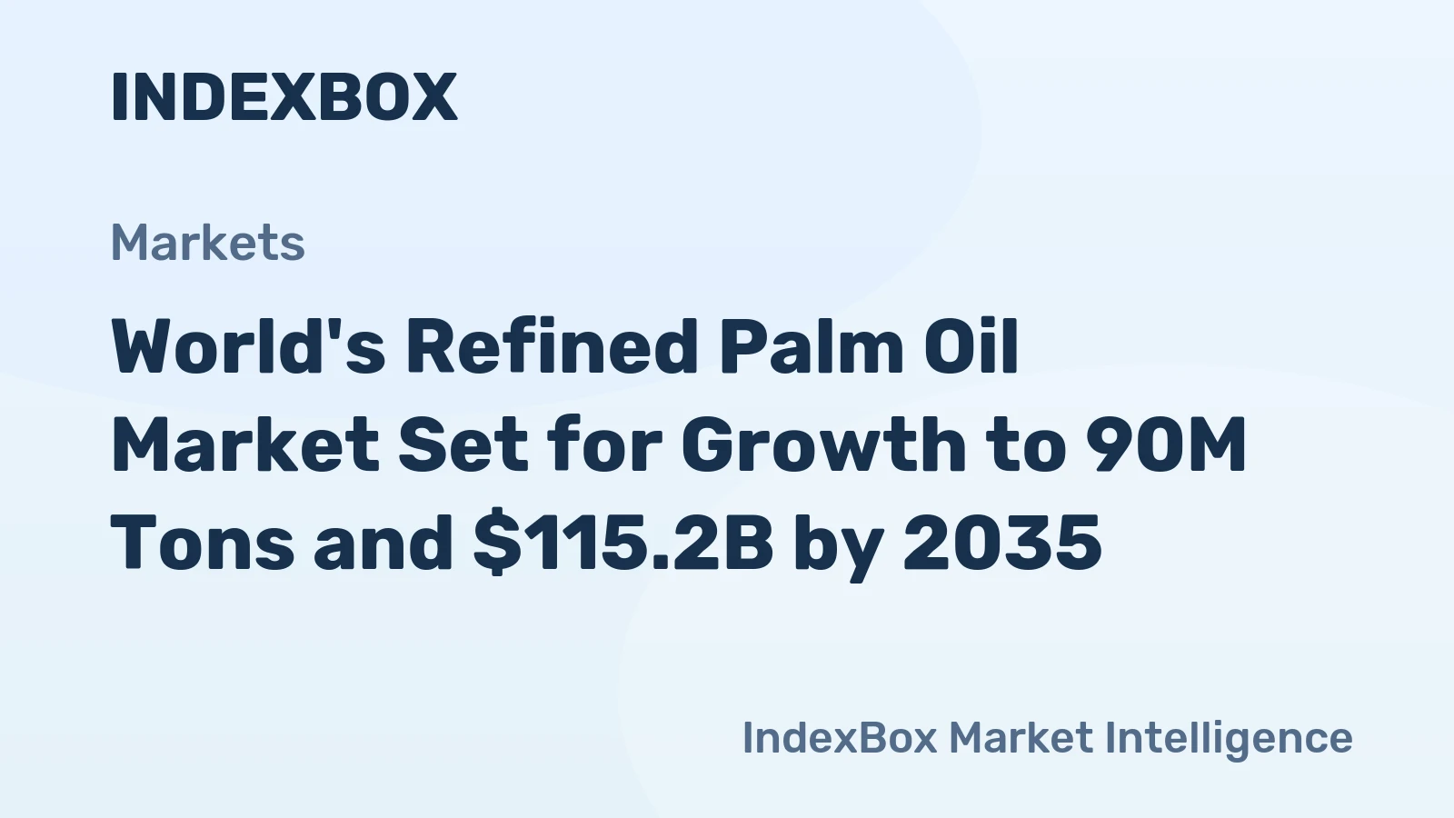 World's Refined Palm Oil Market Set for Growth to 90M Tons and $115.2B by 2035