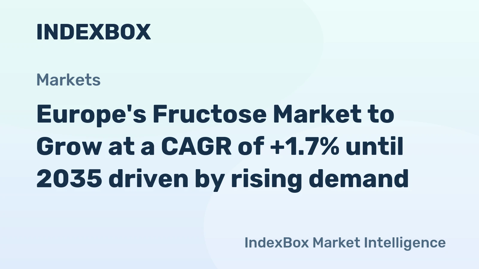 Europe's Fructose Market to Grow at a CAGR of +1.7% until 2035 driven by rising demand