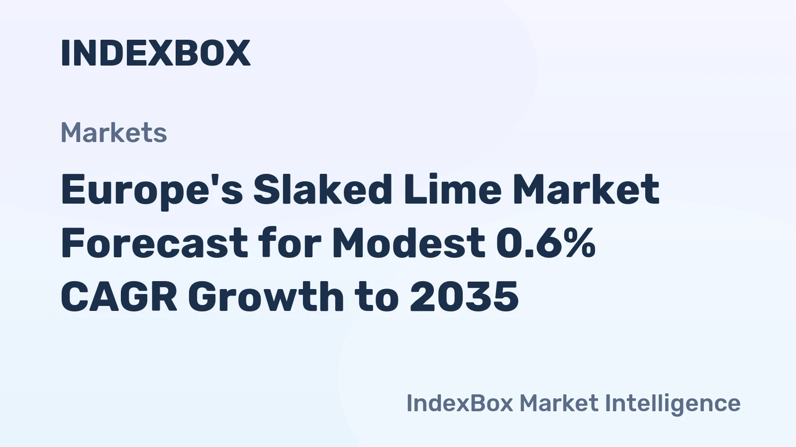 Europe's Slaked Lime Market Forecast for Modest 0.6% CAGR Growth to 2035