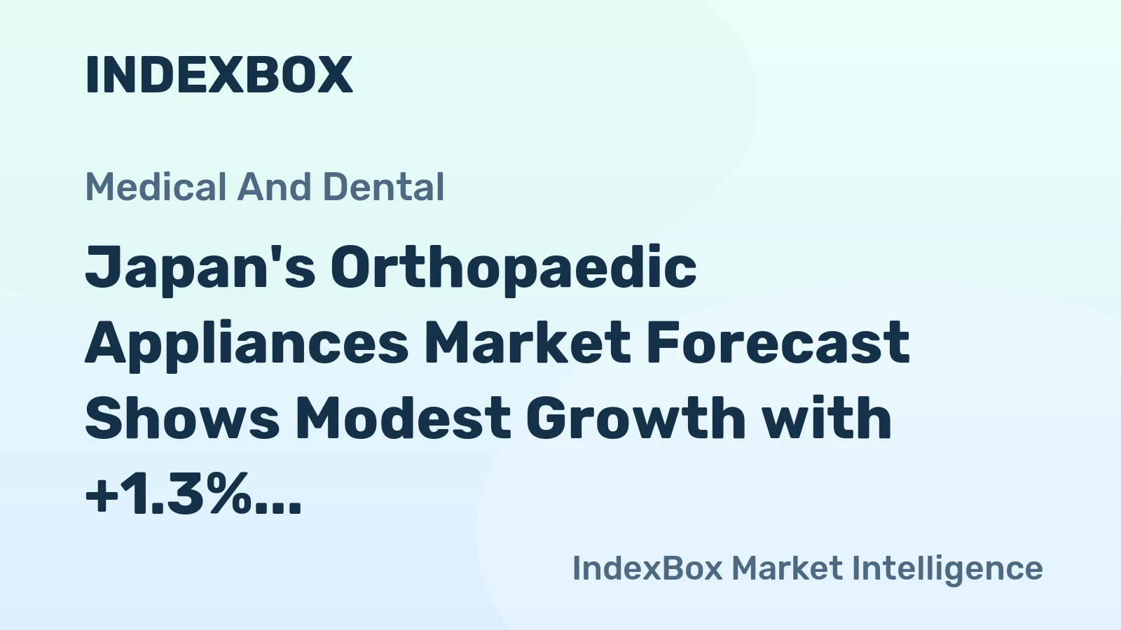 Japan's Orthopaedic Appliances Market Forecast Shows Modest Growth with +1.3% CAGR in Value Terms