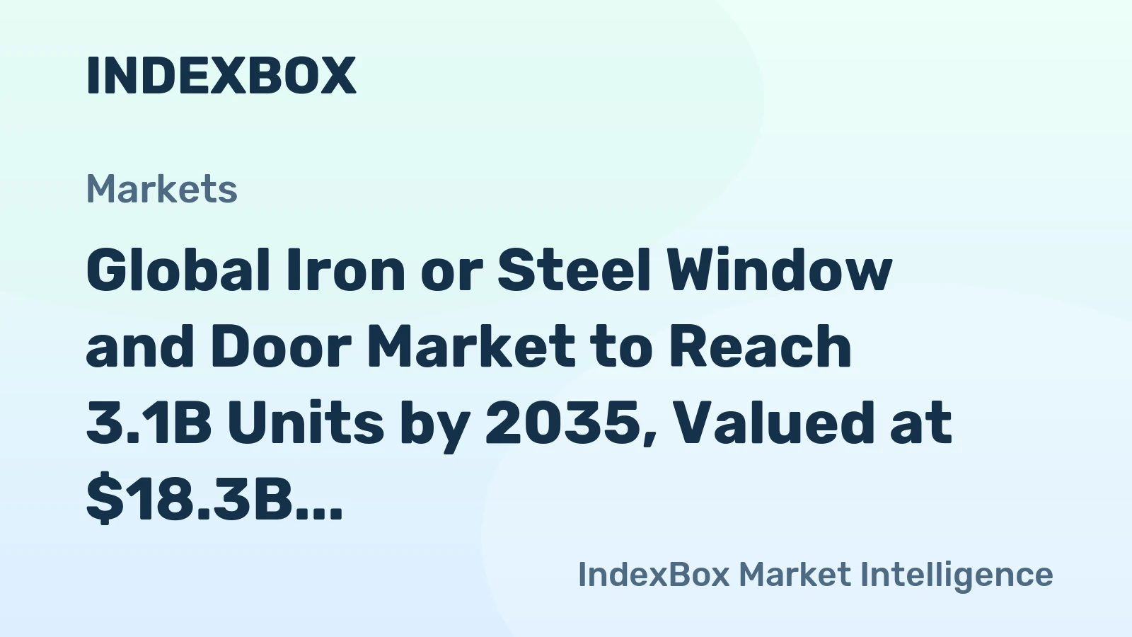 Global Iron or Steel Window and Door Market to Reach 3.1B Units by 2035, Valued at $18.3B
