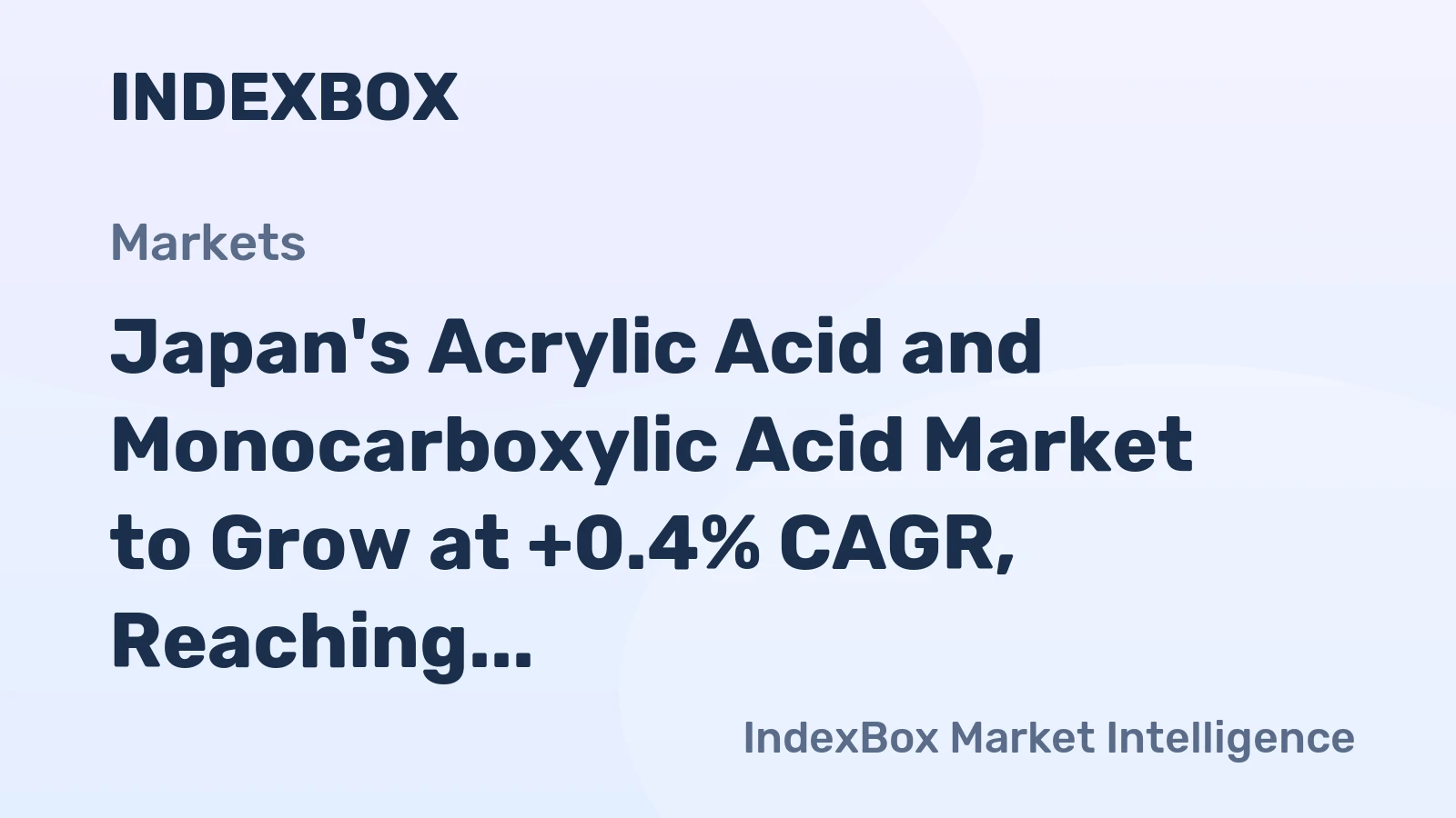 Japan's Acrylic Acid and Monocarboxylic Acid Market to Grow at +0.4% CAGR, Reaching 97K Tons by 2035
