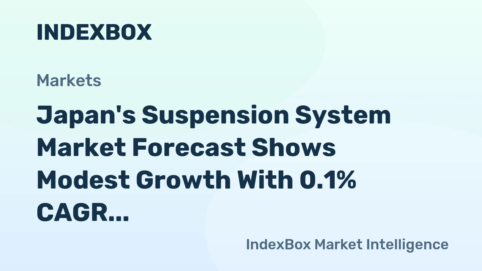 Japan's Suspension System Market Forecast Shows Modest Growth With 0.1% CAGR Through 2035